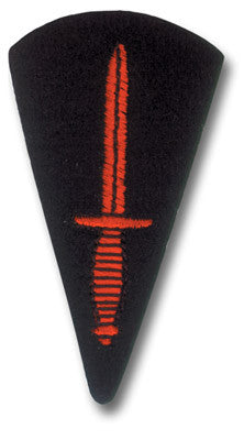 RED ON BLACK RM DAGGER BADGE