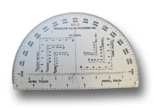 NATO 6" PROTRACTOR MILS & METRES